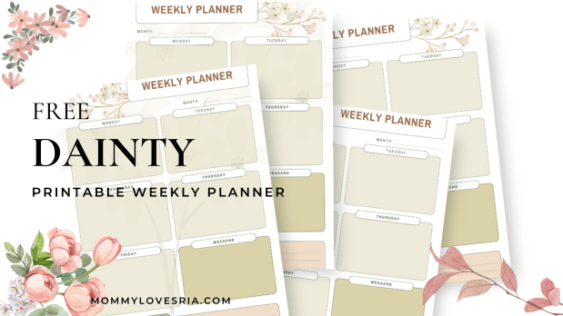 Free Printable: Weekly Planner (Dainty) – Mommyhood Journey